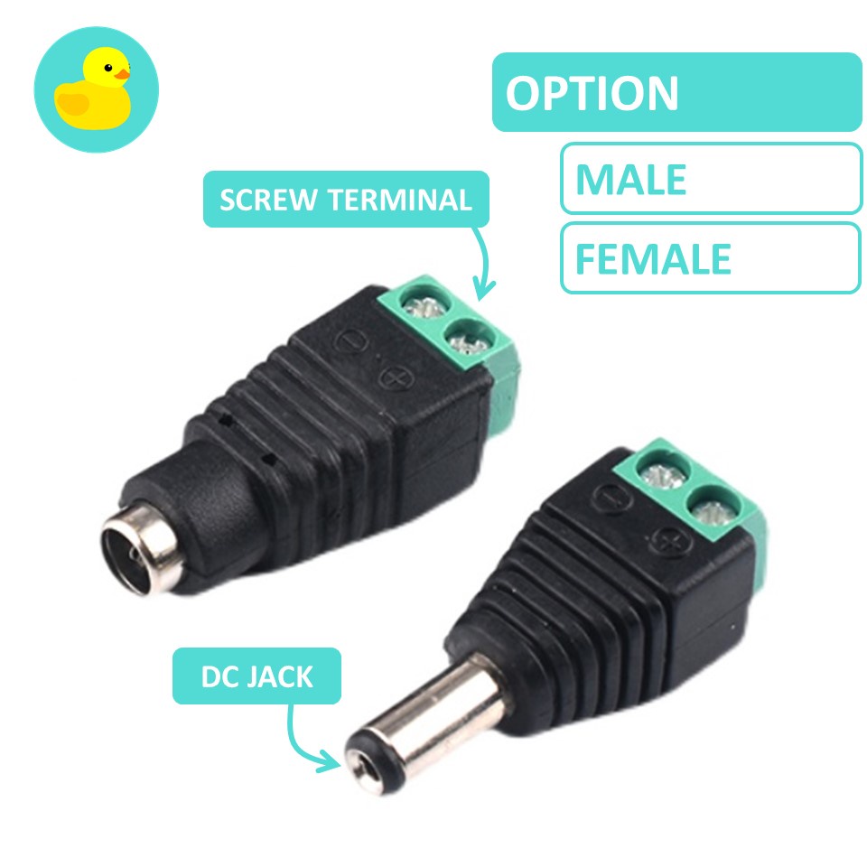 2.1mm DC Power Jack Or Plug To Screw Terminal Block | Shopee Malaysia