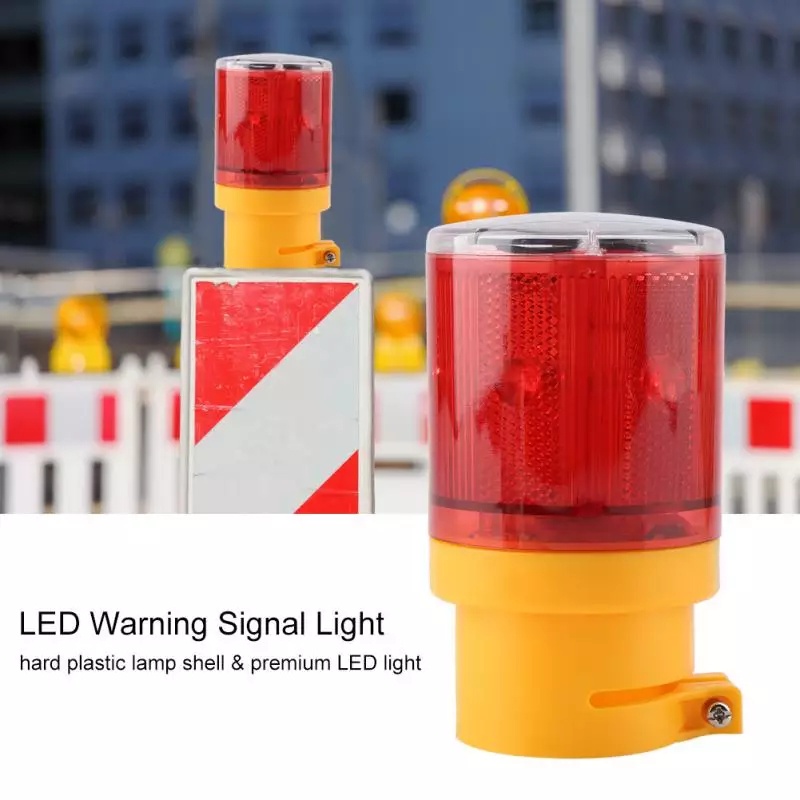 🔥 Barang Murah 🔥 Solar Power Traffic Light Safety Signal Beacon Lamp ...