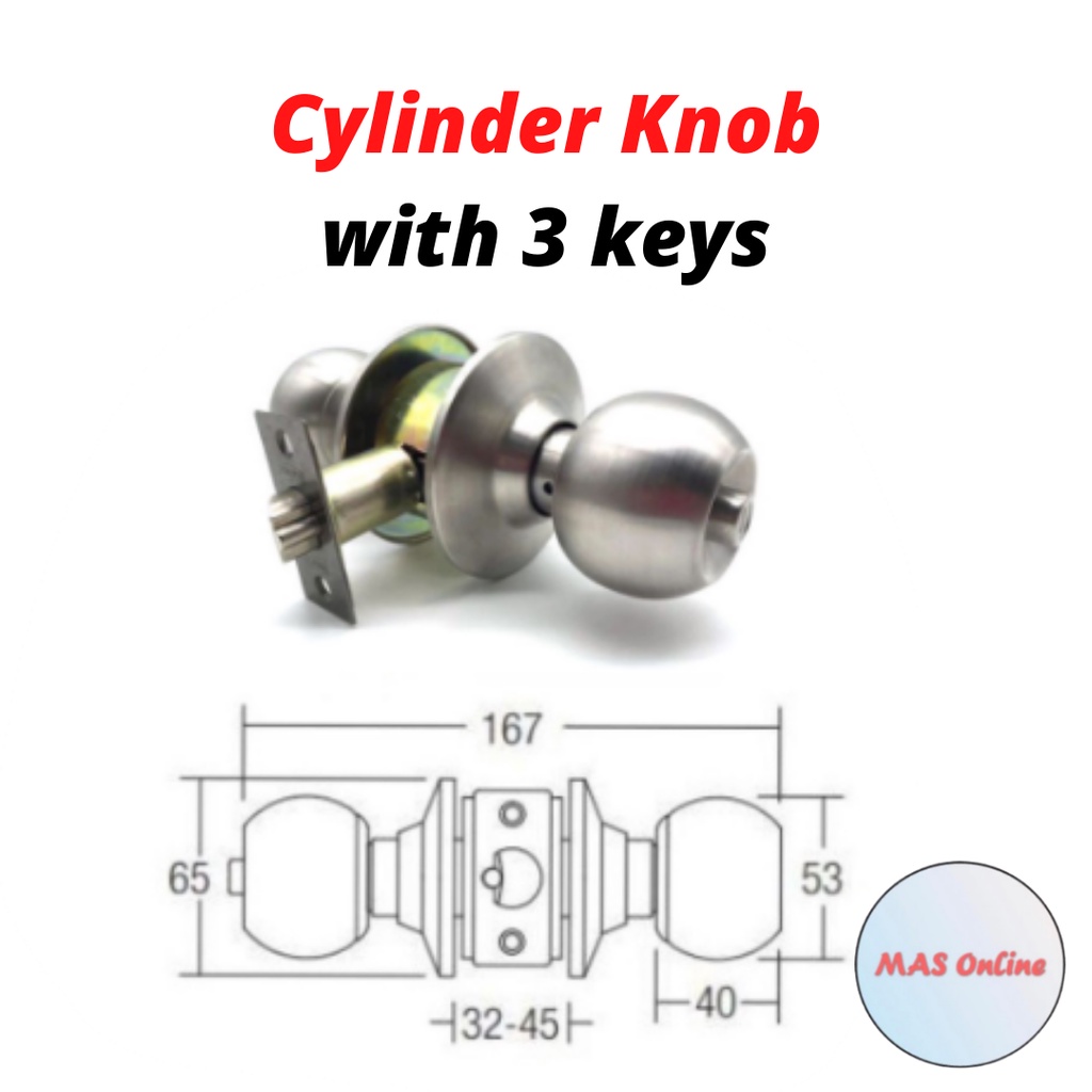 587SS Cylinder Lock Set Cylindrical Lockset Tombol pintu bilik ...