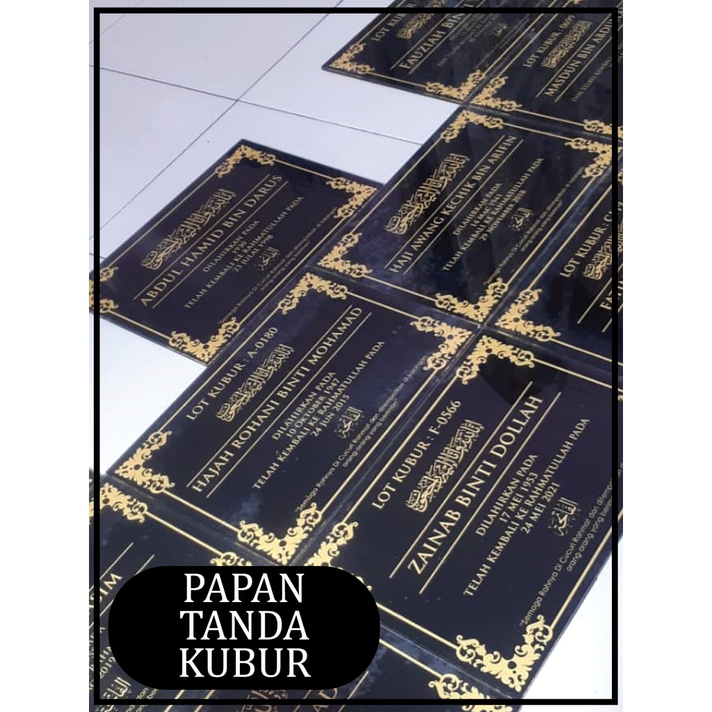 PAPAN SAHAJA / PAPAN PENANDA NAMA KUBUR/PAPAN TANDA KUBUR/PLATE KUBUR ...