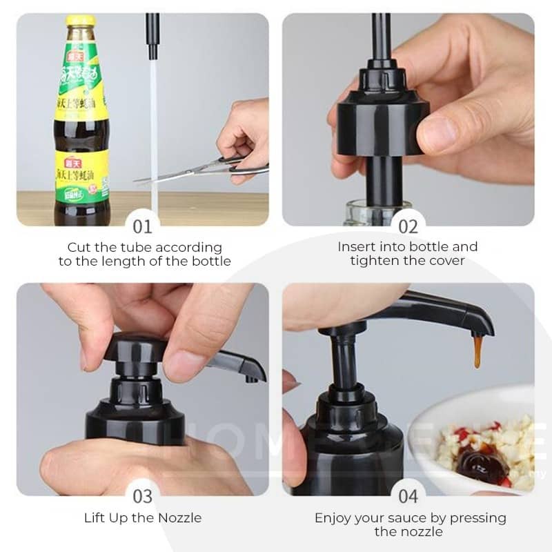 Household Oyster Sauce Pump Head Oil Chili Tomato Sauce Bottle Mouth Squeezer Soy Sauce Curry ...