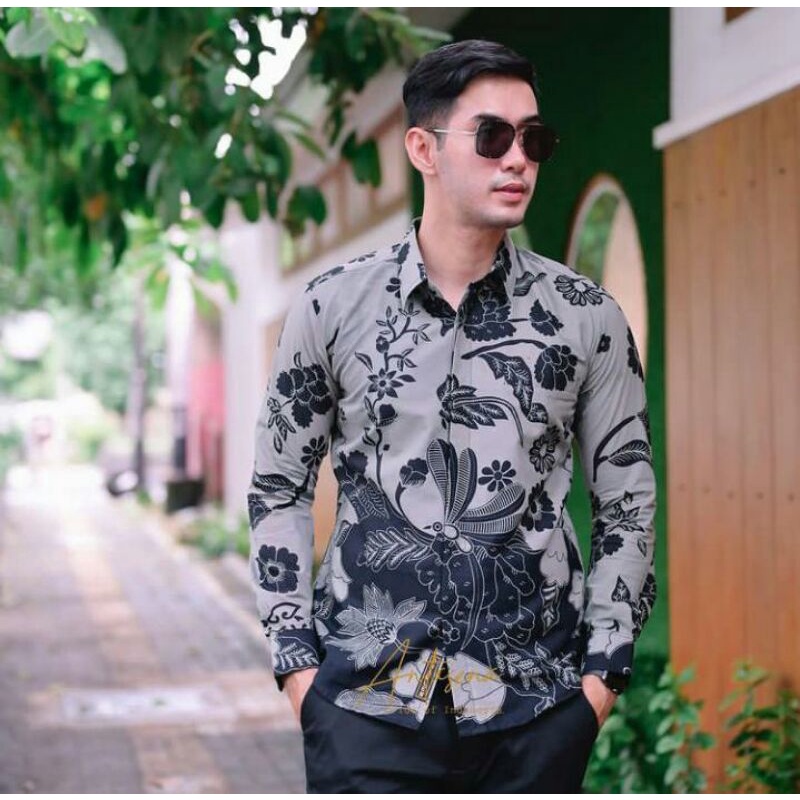 KATUN KEMEJA Ranu KUMBOLO MEN'S BATIK SHIRT LONG SLEEVES SLIMFIT COTTON ...