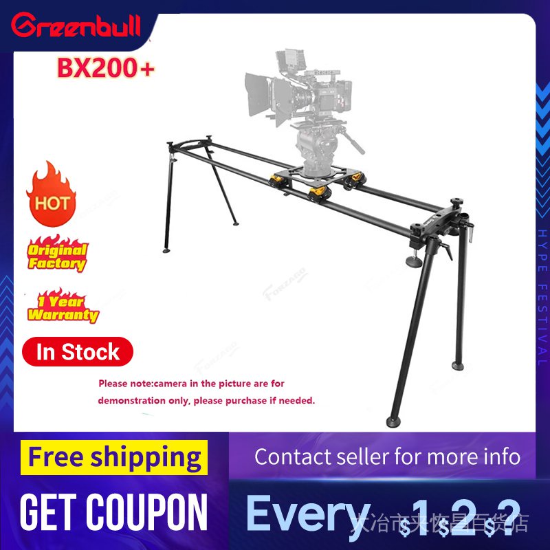 Greenbull BX200 Film Camera Slider 100mm Bowl Aluminum Slider Kit Video Slider Dolly Track Load ...