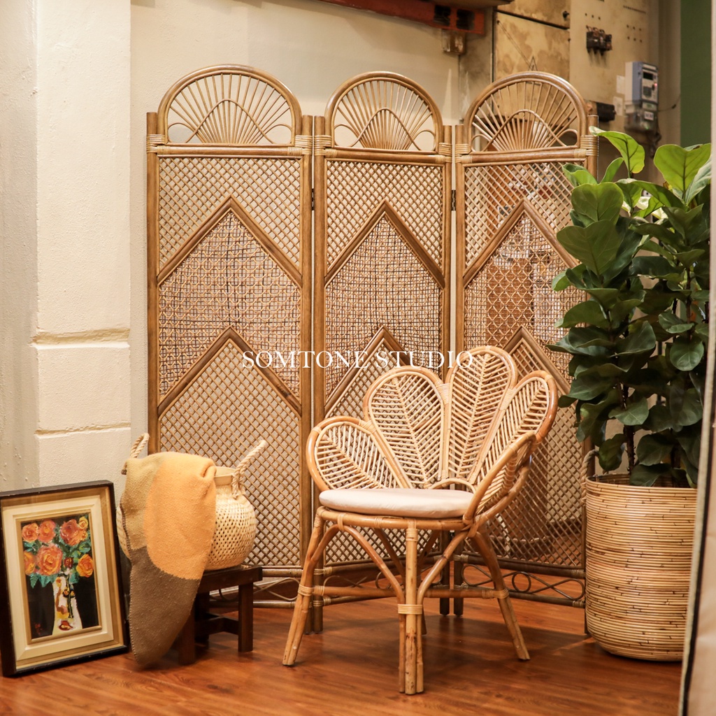 Hotel Rattan Folding Screen Room Divider / Home Decor Interior ...