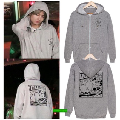 - Hoodie BTS SWEATER Jacket BTS BT21 TATA MANG KPOP JUNGKOOK JIN JIMIN V SUGA RM JHOPE TAEHYUNG ...