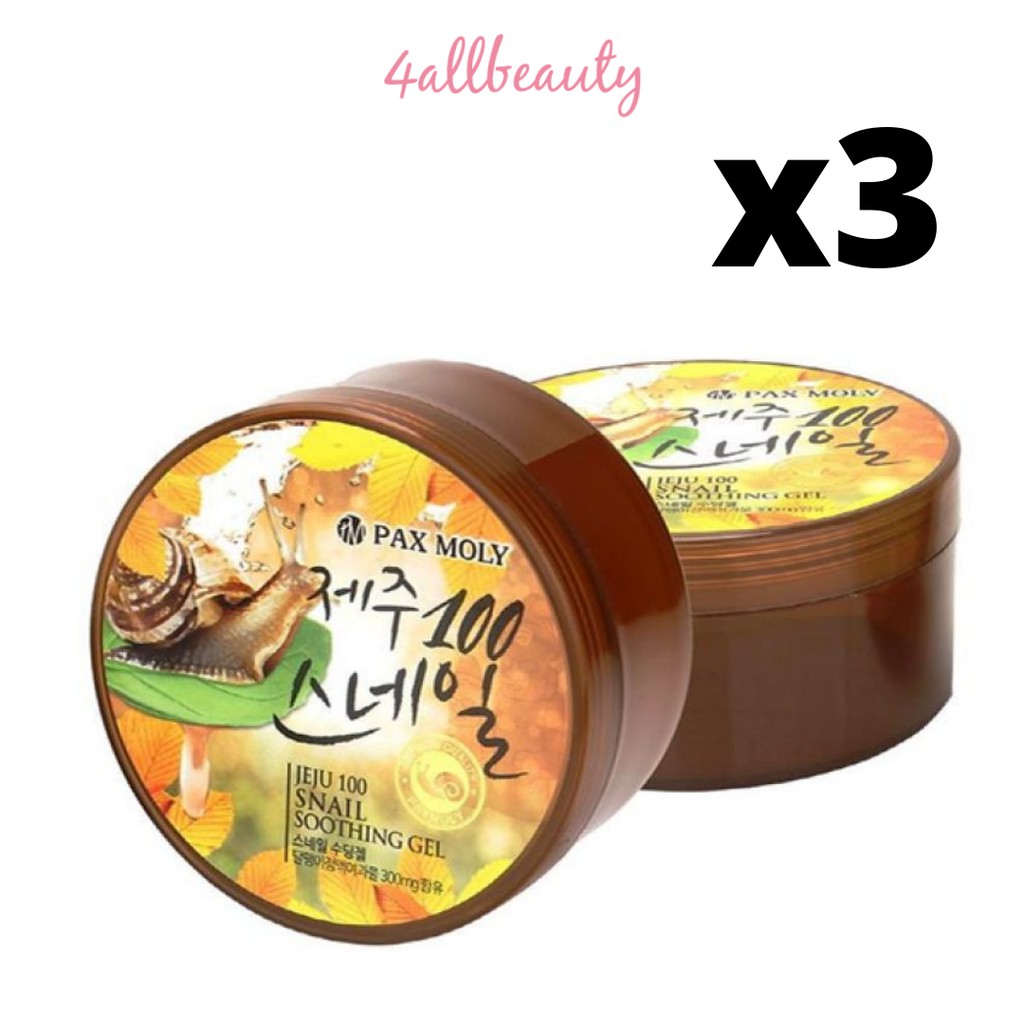 PAX MOLY Jeju Olle Snail Mucus Soothing Gel (300g x 3) [Exp 6/2024] | Shopee Malaysia
