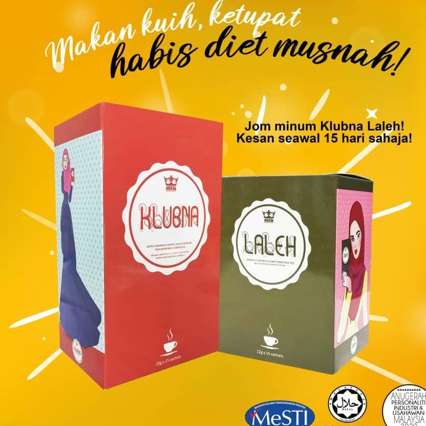 KLUBNA + LALEH KOPI KURUS LANGSING original (FREE shaker ) | Shopee ...