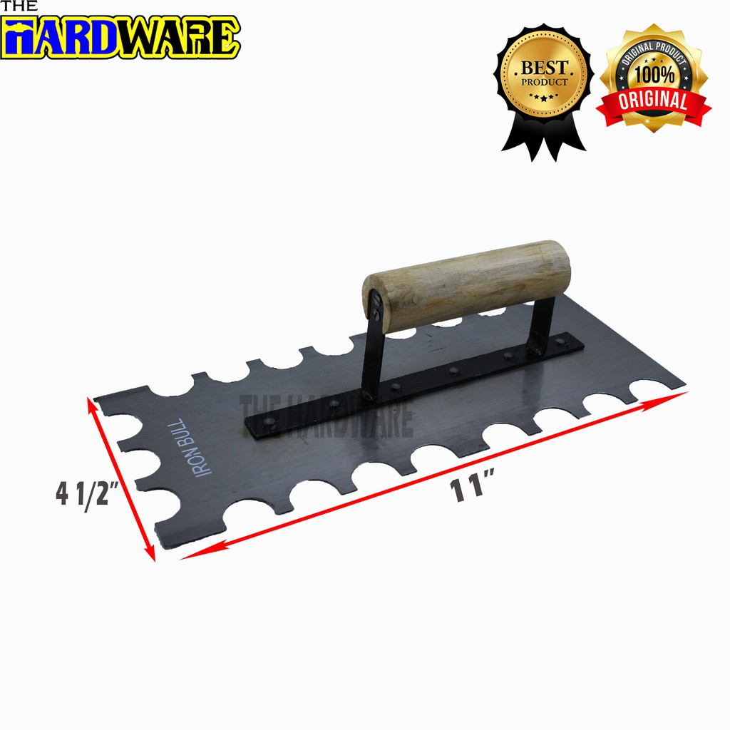 IRON BULL 4 1/2" Plastering Trowel With Wide Teeth Trowel / Plastering ...