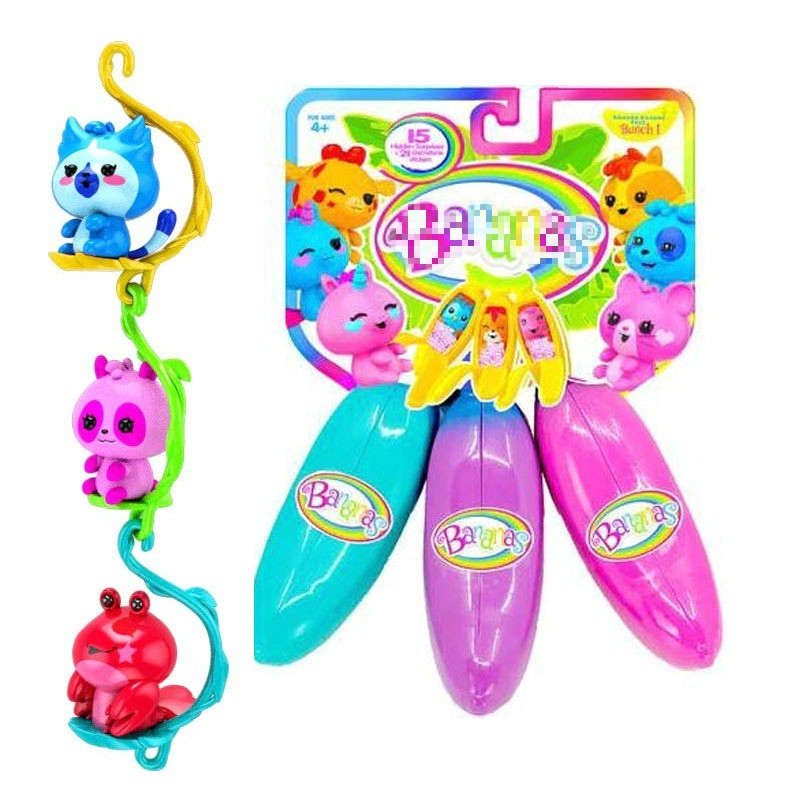 Bananas Collectible Toy 3-Pack Bunch Surprise Banana Plastic Toy for ...
