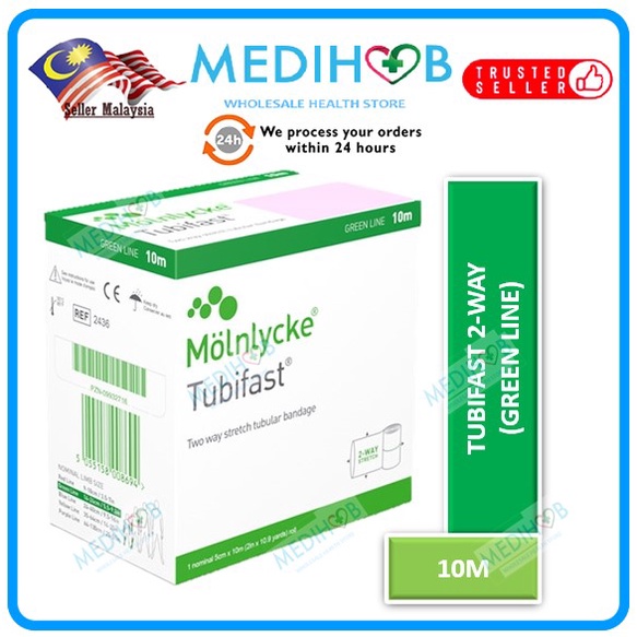 MOLNLYCKE TUBIFAST 2-WAY STRETCH (GREEN LINE) 10M (EXP07/2028) | Shopee ...