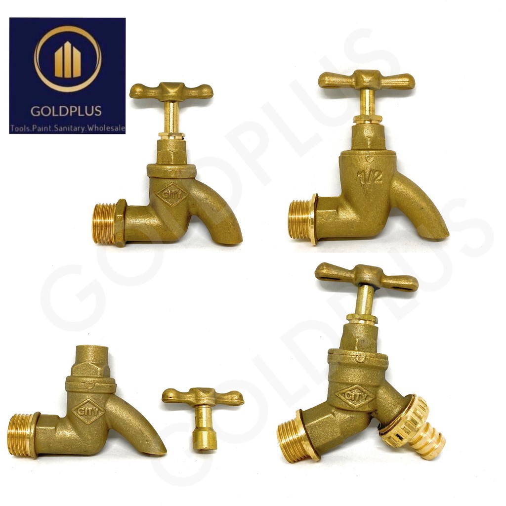 💥READY STOCK💥 CITY 1/2" Brass Bib Tap Kitchen & Bathroom Sink Faucet ...