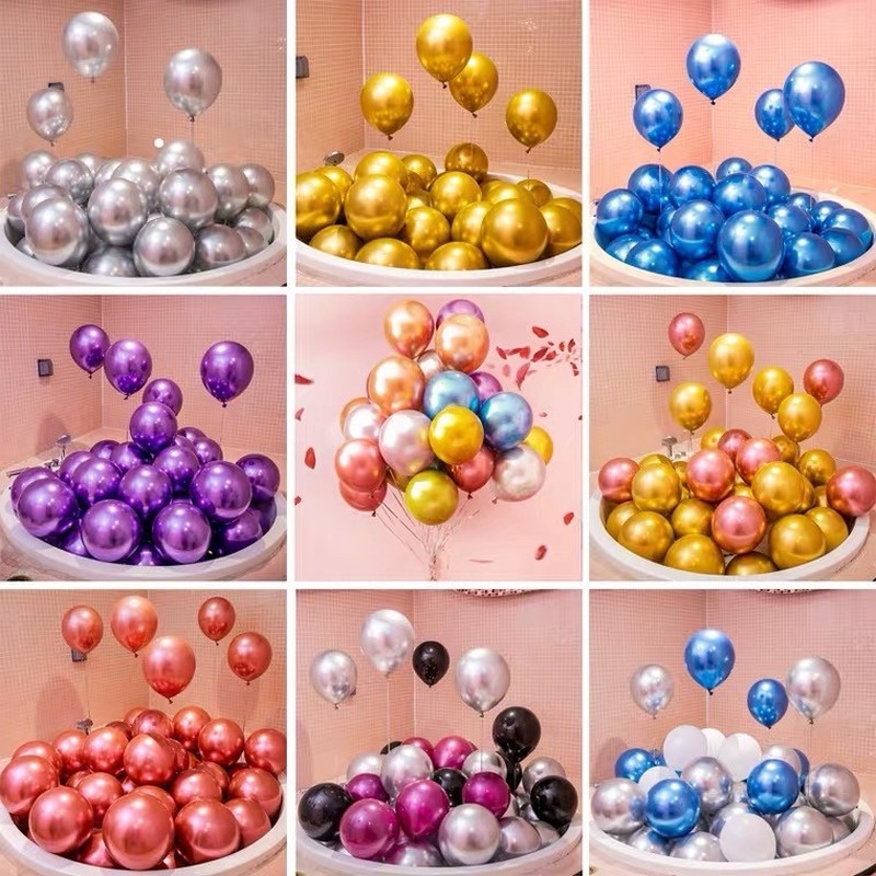 100pcs 5 Inch Balloons Chrome Metallic Globos Wedding Birthday Party ...