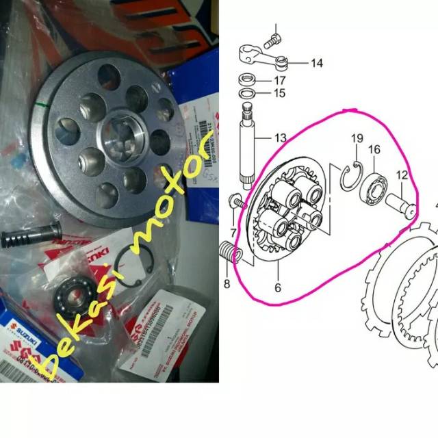 Clutch set Housing bearing Housing suzuki GSX 150 satria fu Fi fu ...