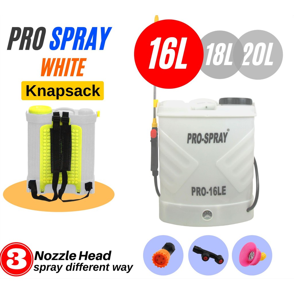 🔥TAHAN LASAK🔥Tong Racun Pam Racun Bateri Putih 16/18/20L PRO-SPRAY ...