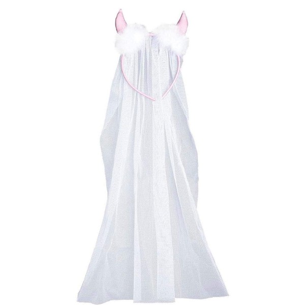 Pink Devil Horns Veil Team Bride Bachelorette Bridal Hen Party Pink ...