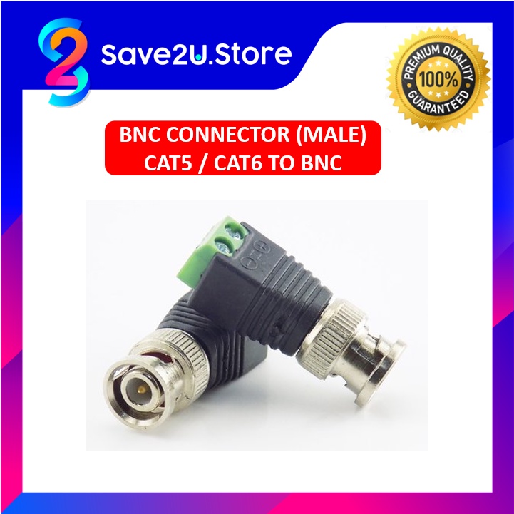 【Ready Stock】CAT5 / CAT6 to BNC Coaxial Video Connector converter ...