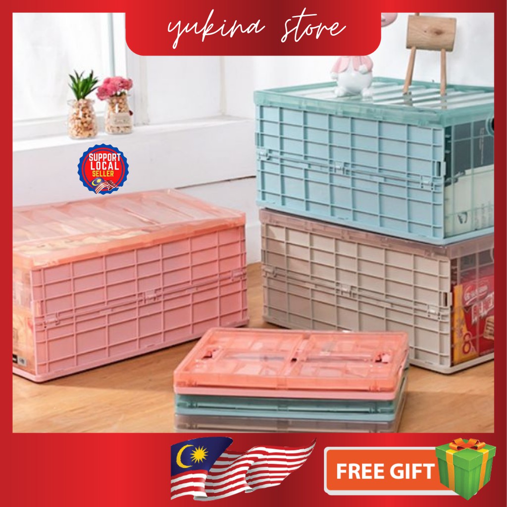Folding Car Storage Box Multipurpose Plastic Desktop Storage Box Kotak ...