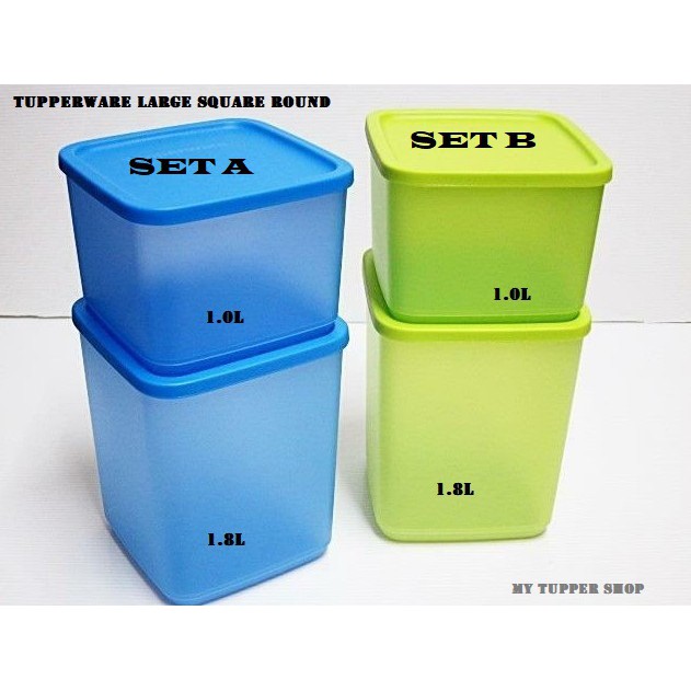 Tupperware Large Square Round Set (1L+1.8L) | Shopee Malaysia