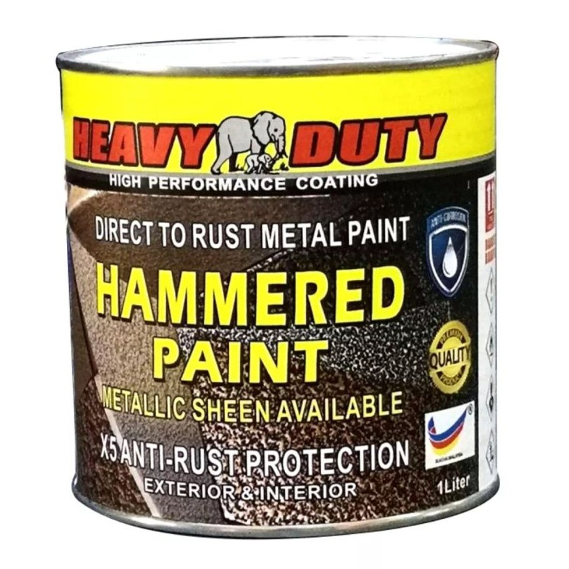 1L HAMMERED PAINT ( HEAVY DUTY ) smooth Finish Direct to Rust Metal ...