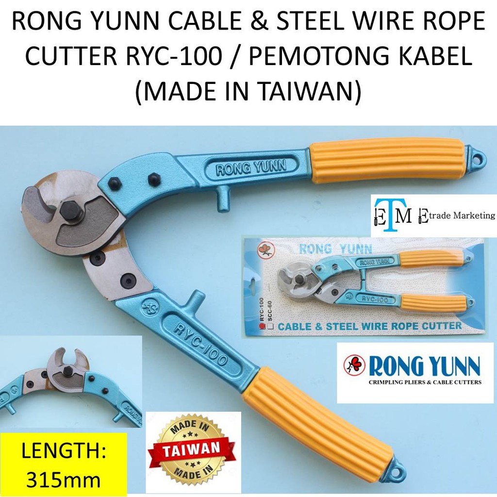 RONG YUNN CABLE & STEEL WIRE ROPE CUTTER RYC-100 / PEMOTONG KABEL (MADE ...