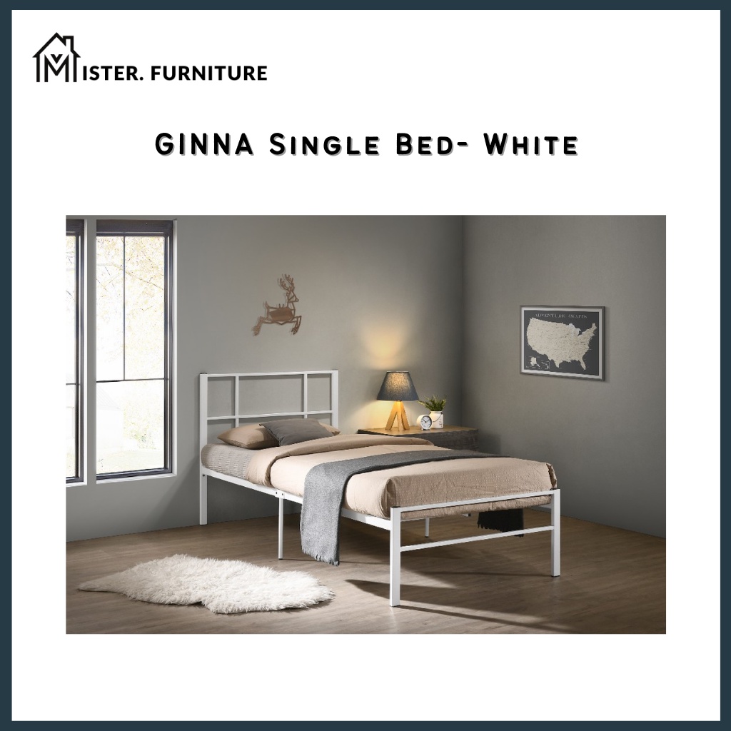 [OPTIONS] GINNA Metal Single Bed Frame Single Bedframe Single Size Bed ...