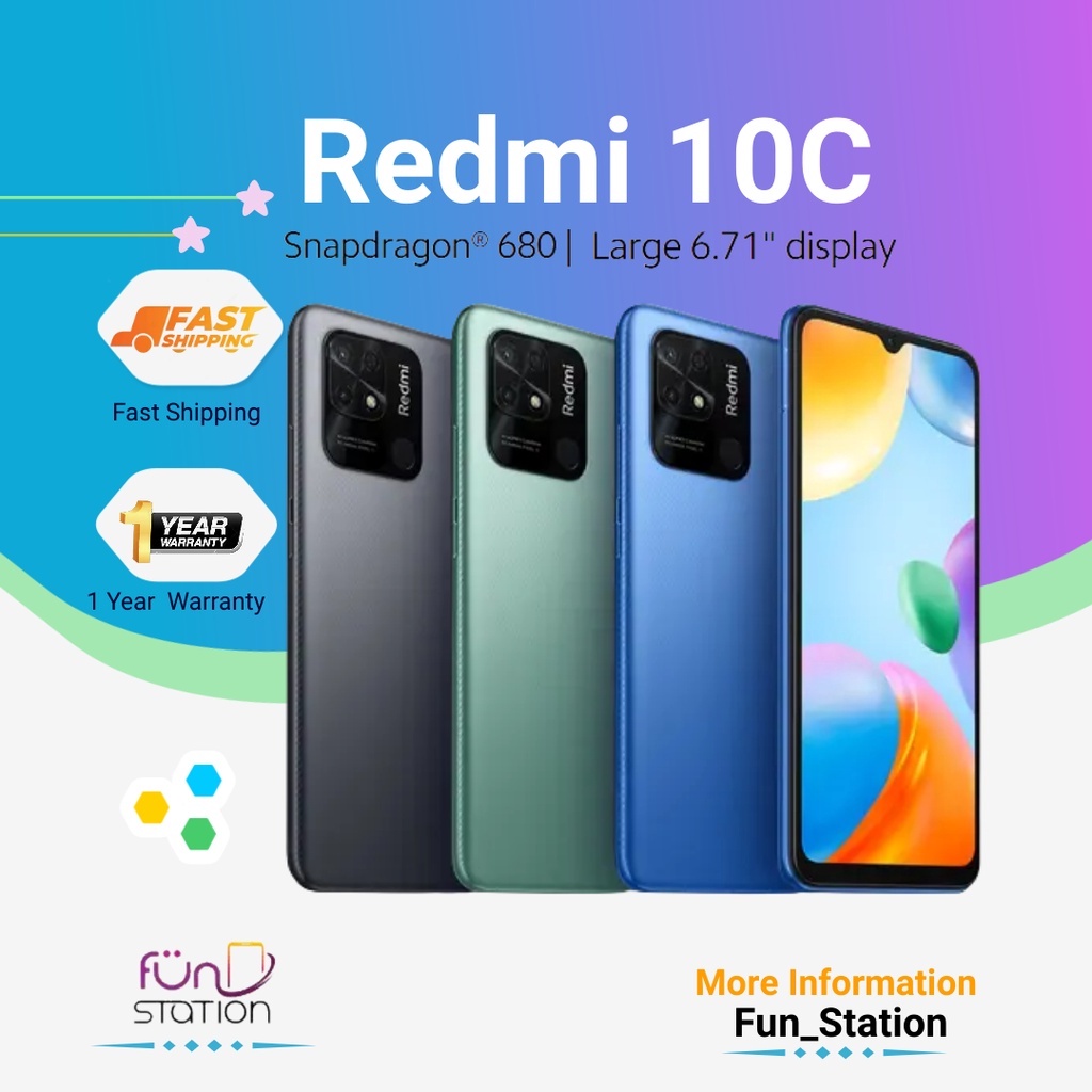 REDMI 10C | 4GB RAM | 64GB ROM / 4GB RAM | 128GB ROM ORIGINAL MYSET ...