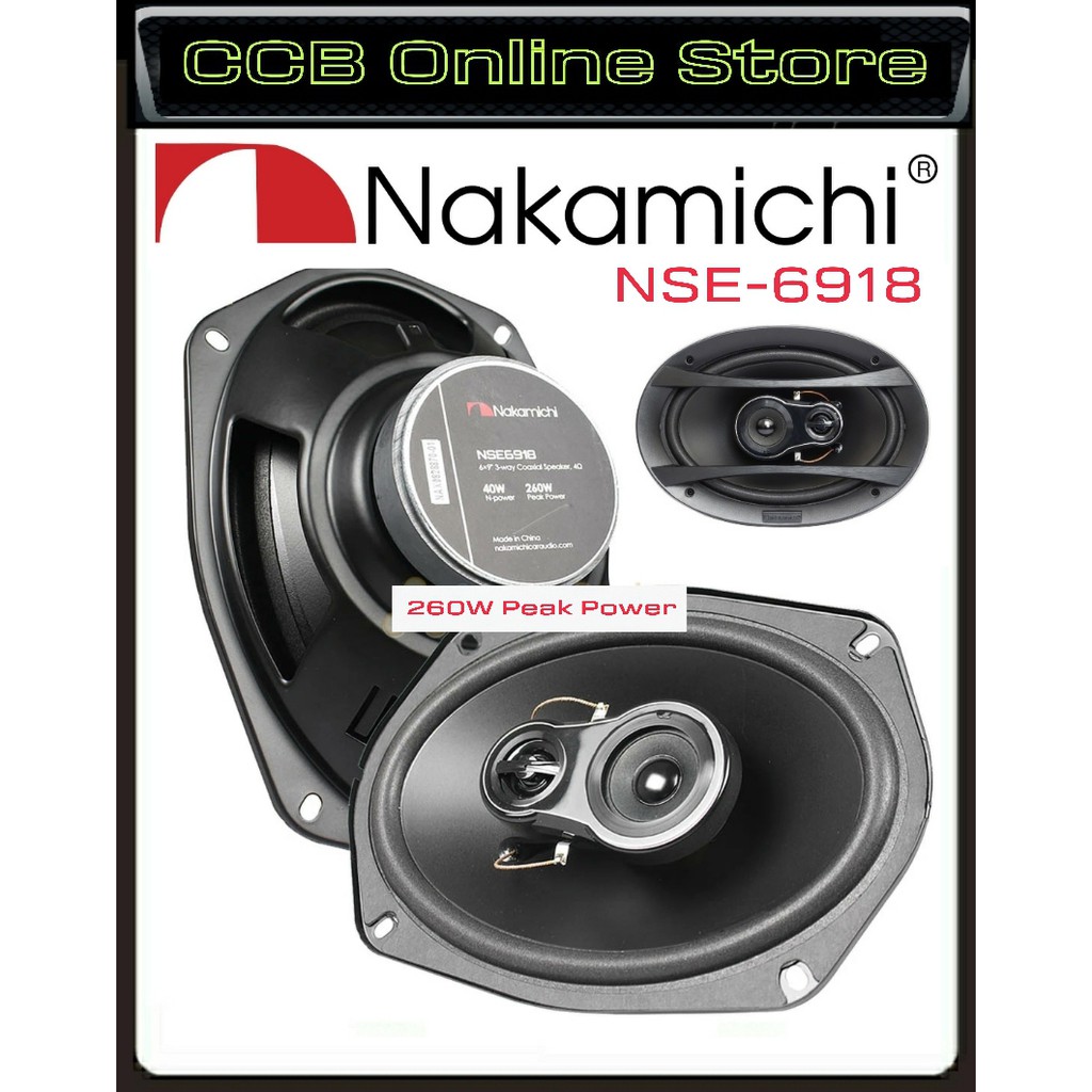 Nakamichi NSE-6918 6x9'' (15.2x22.9cm) 3-way 4 Ohm Coaxial Speaker (Peak Power: 260W) | Shopee ...
