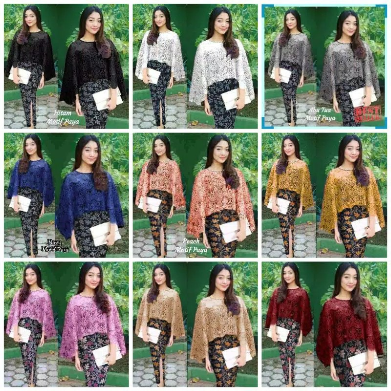 Vania paya Set kebaya cape batik brukat vanya KB vania batik brukat / One Set of contemporary ...