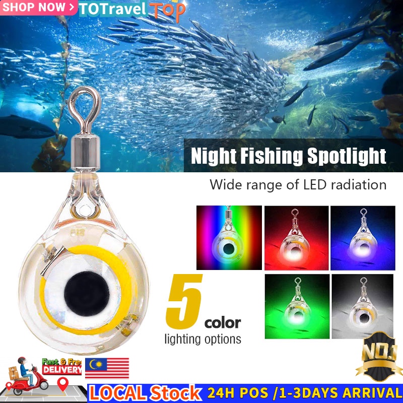 Mini LED Fishing Lure Night Light Battery Powered Glow Underwater ...
