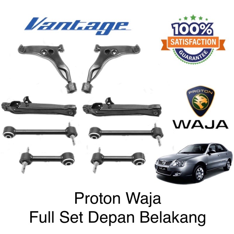 Full Set Front Rear Lower Arm Proton Waja 8 in 1 Combo Set | Shopee ...
