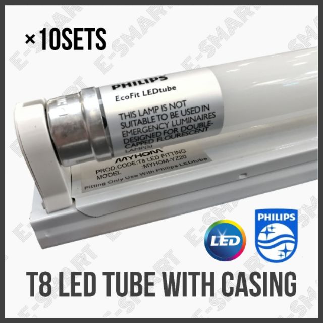 10PCS OPPLE / PHILIPS ECOFIT 18W T8 LED TUBE DAY LIGHT 4FT 1200MM | Shopee Malaysia