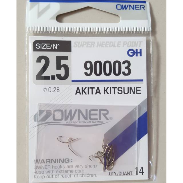 ORIGINAL OWNER AKITA KITSUNE 90003 FISHING HOOK / MATA KAIL PANCING ...