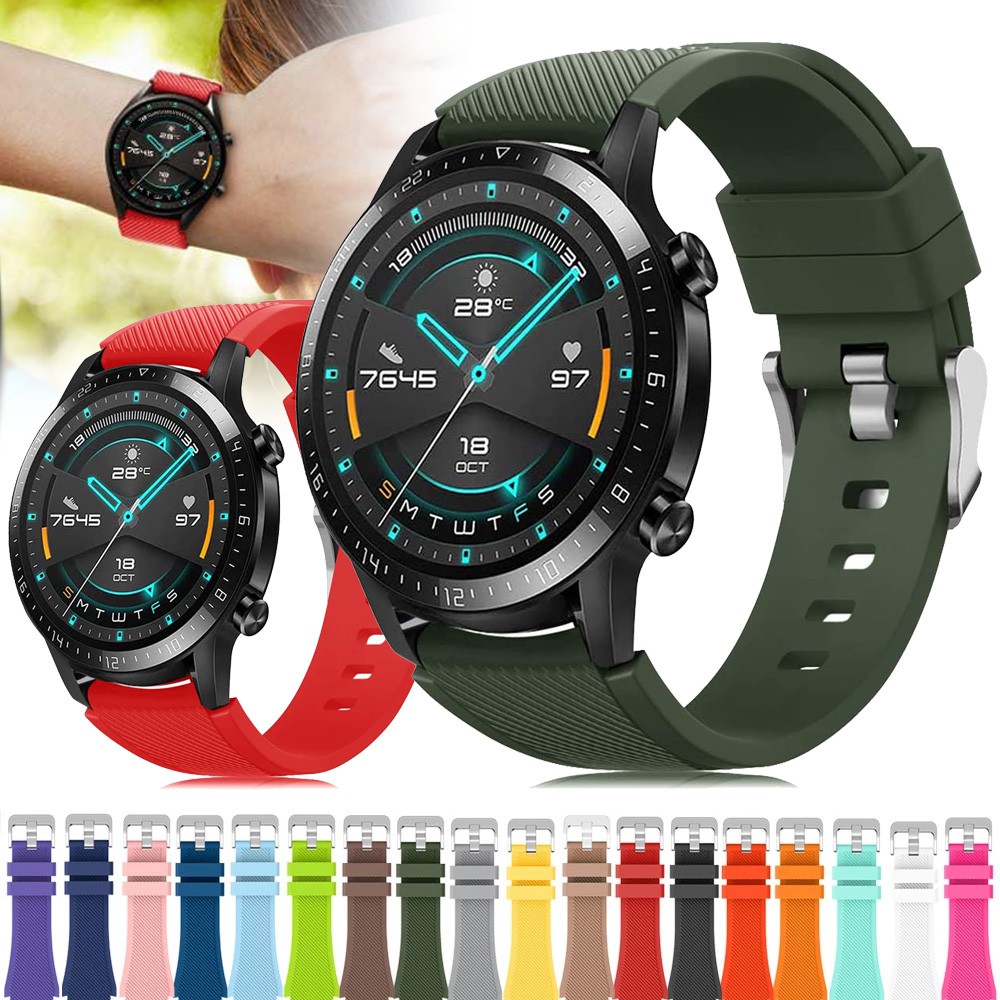 Silicone Strap 22mm Wrist Band For Huawei Watch GT2 Pro GT2 GT3 GT4 ...