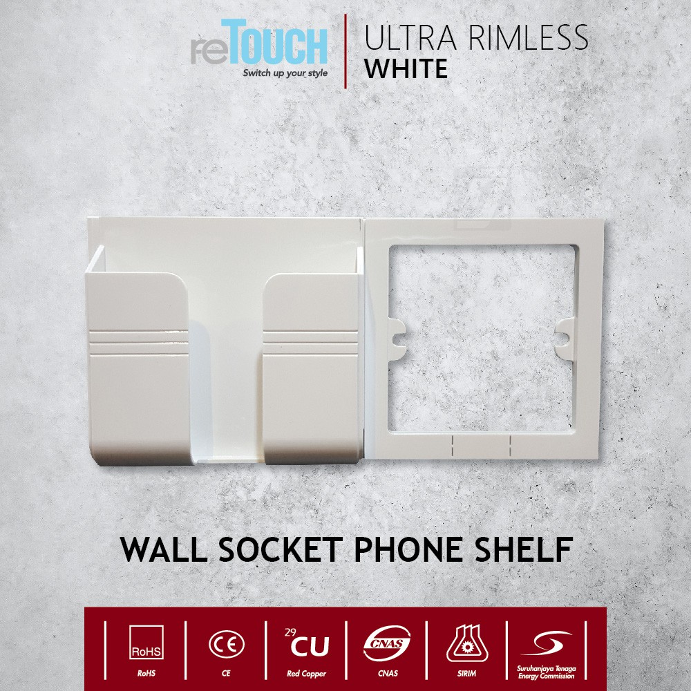 Retouch Ultra Rimless Wall Socket Phone Shelf Only For Wall 13A Socket ...