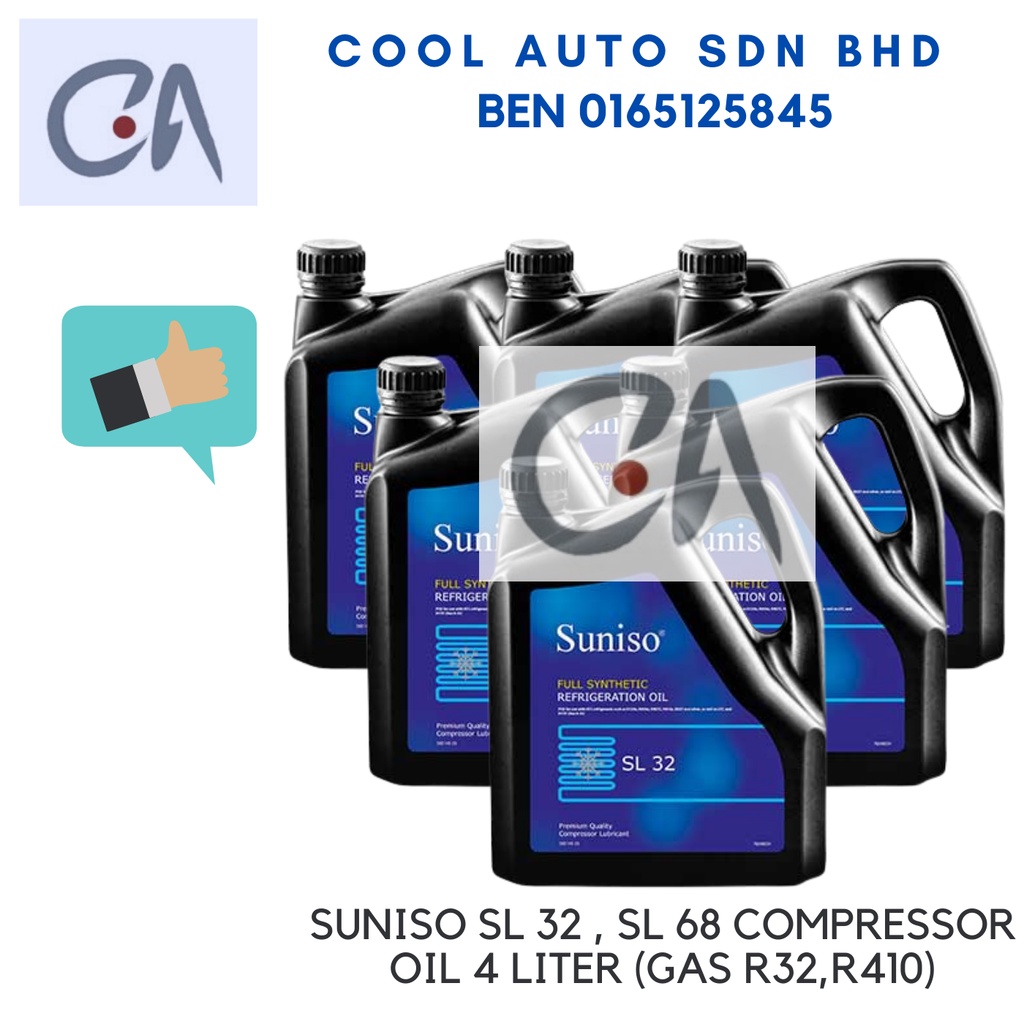 🔥READY STOCK 🔥SUNISO SL 32 , SL 68 COMPRESSOR OIL 4 LITER (GAS R32,R410) | Shopee Malaysia