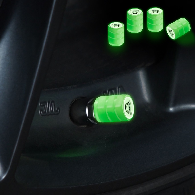 4pcs Luminous Car Tire Air Cap Rubber Silicone Auto Tire Tyre ...