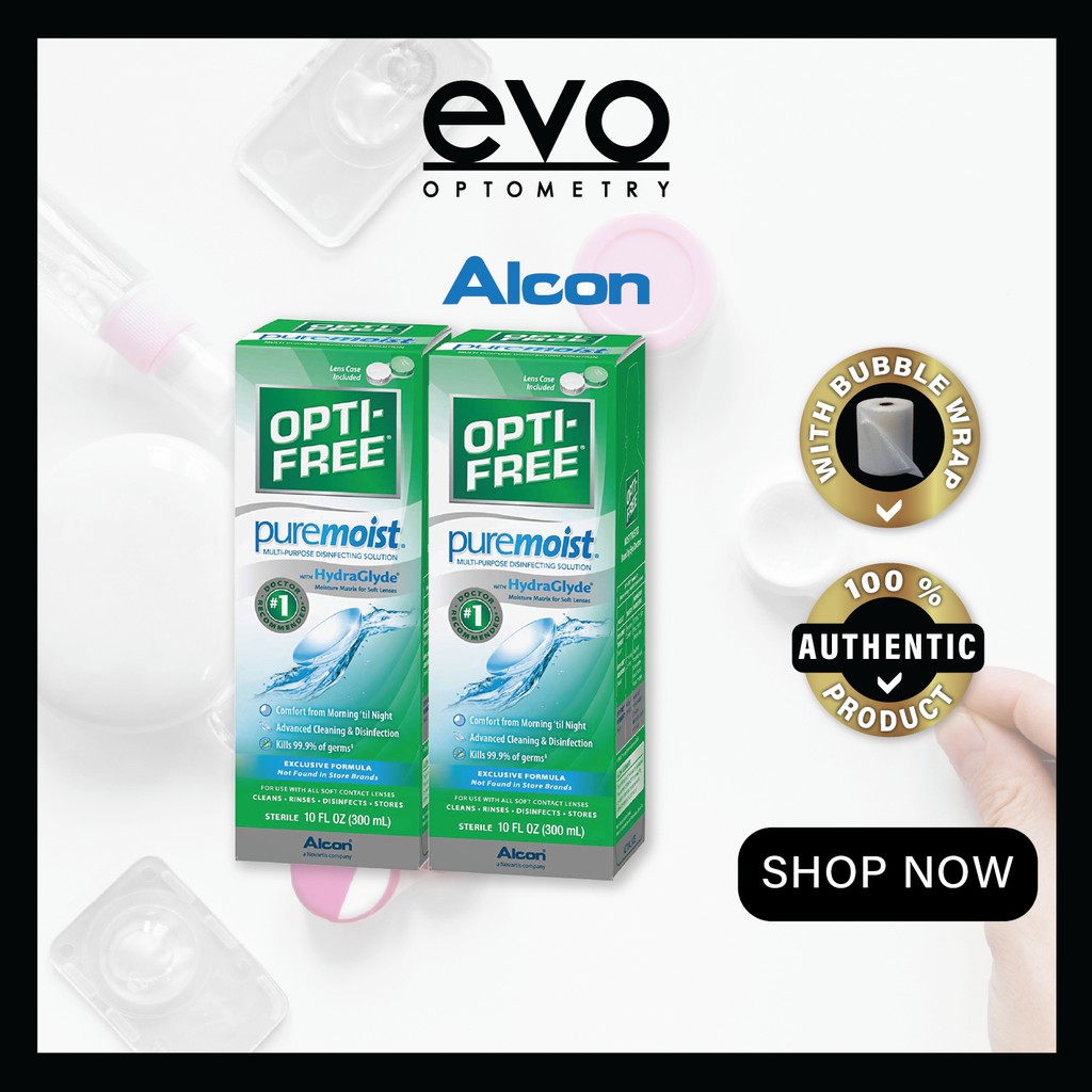 Alcon OPTI-FREE pure moist Multi-Purpose Disinfecting Solution 300ml ...