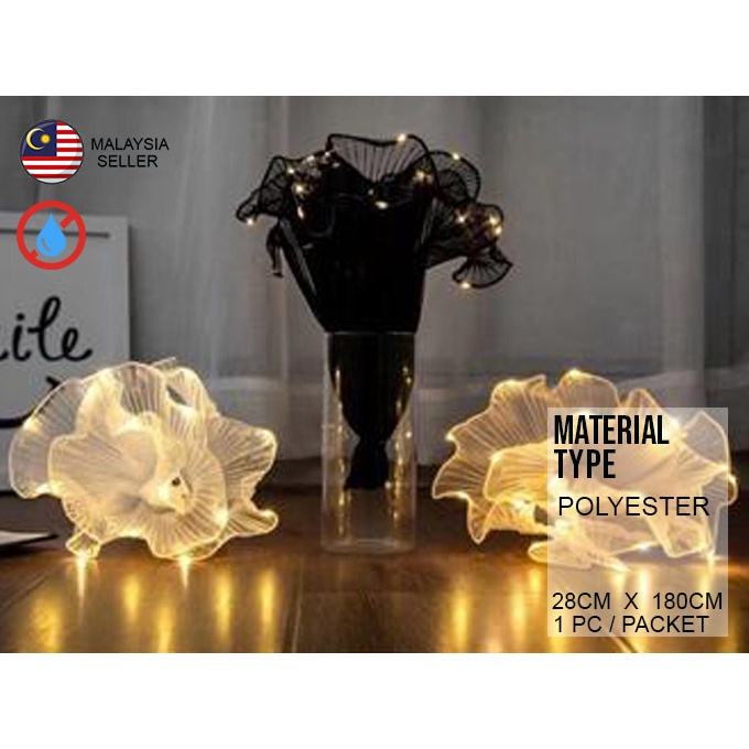 28CM x 180CM Wrapping Fabric With LED / Pembalut Bunga Kain LED ...