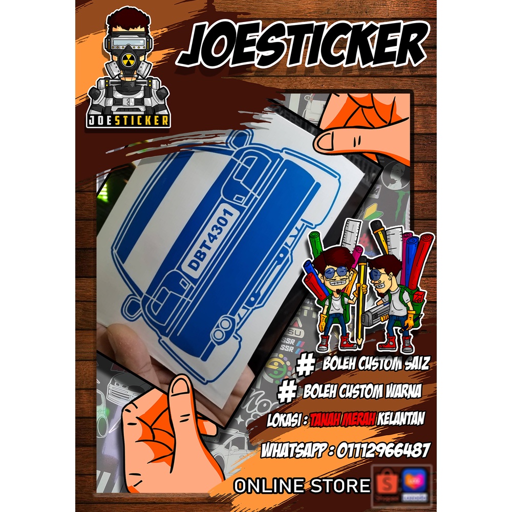 STICKER KERETA WIRA BOLEH LETAK NO PLAT SAIZ 4X6 INCI (STICKER SATU ...