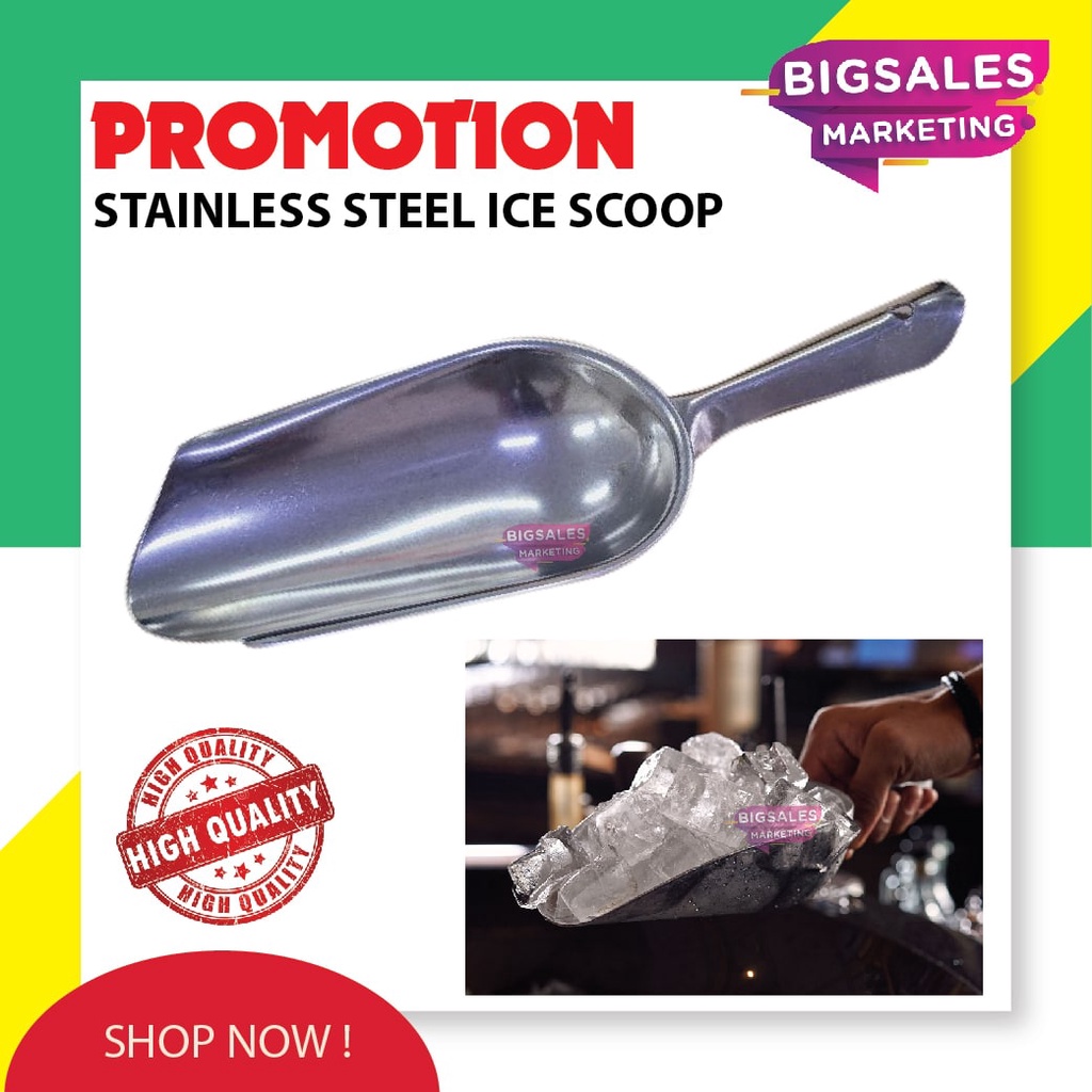 BIGSALES 100% Fully Stainless Steel Ice Shovel Scoop Candy Flour Scoop ...