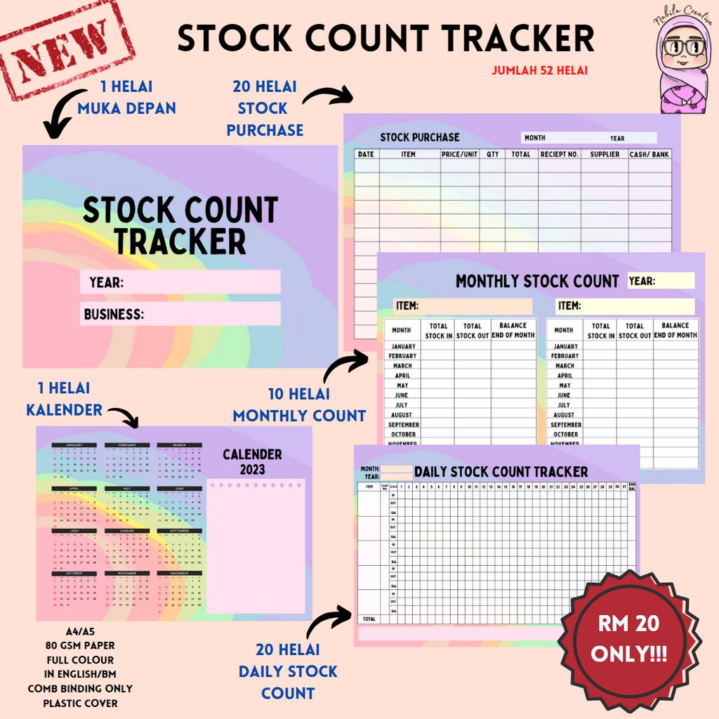 [FREE GIFT] 2023 COUNT STOCK TRACKER DAILY REKOD KIRAAN STOK BISNES ...
