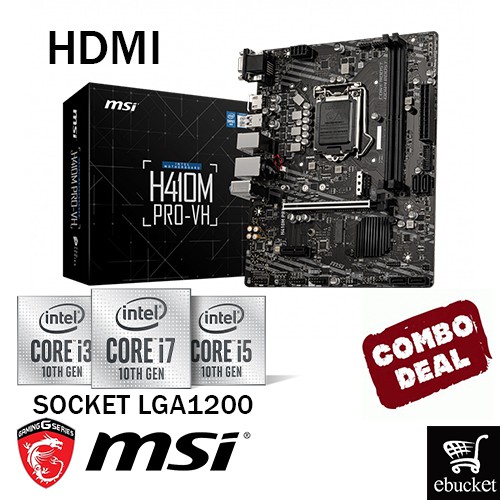 MSI H410M PRO-VH INTEL H410 LGA1200 MOTHERBOARD + INTEL 10TH GEN CPU COMBO PROMO | Shopee Malaysia