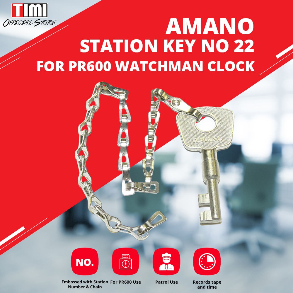 Amano Station Key Kunci Amano No 22 *For Amano Watchman Clock | Shopee ...