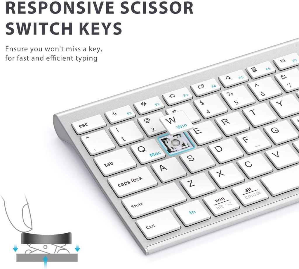 iClever Wireless Dual Mode Multi-Device Bluetooth Keyboard DK03 ...