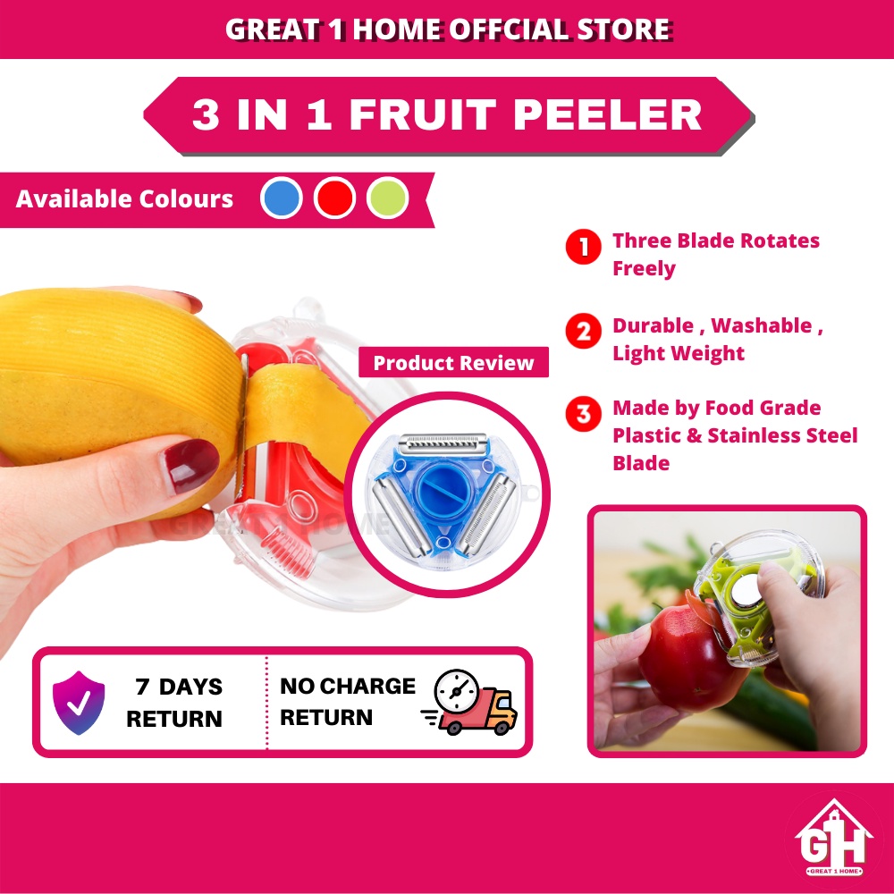 360 Degree 3 in 1 Rotary Peeler Multifunctional Stainless Steel Grater ...