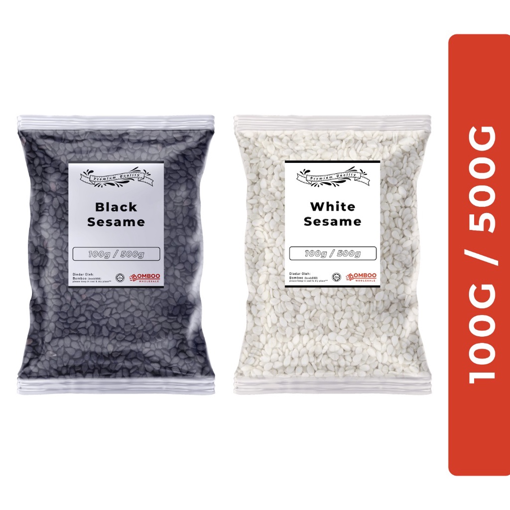BLACK SESAME (BIJAN HITAM) / WHITE SESAME (BIJAN PUTIH) 100GM/ 500GM ...