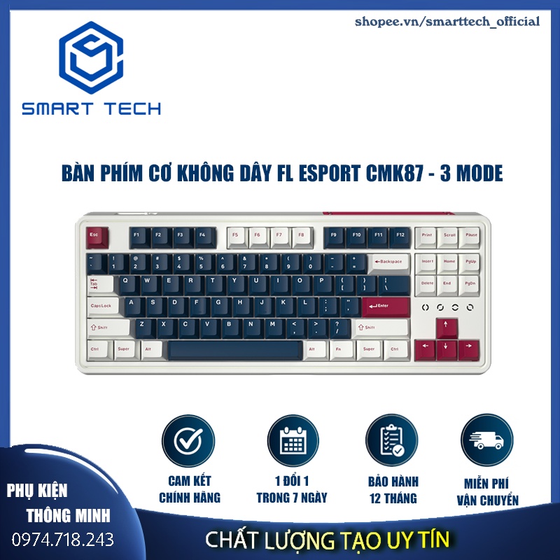 Genuine FL-Esports CMK87 CPM Metal Heart RGB / Hotswap / Bluetooth ...