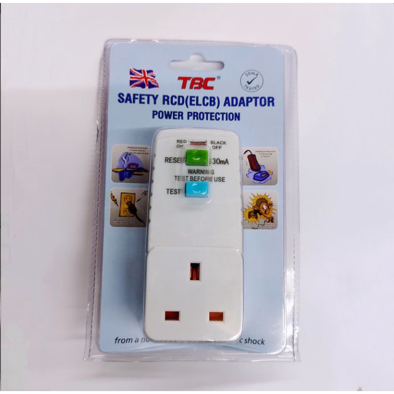 Portable RCD/ELCB Socket Adaptor 13a Plug Pin | Shopee Malaysia