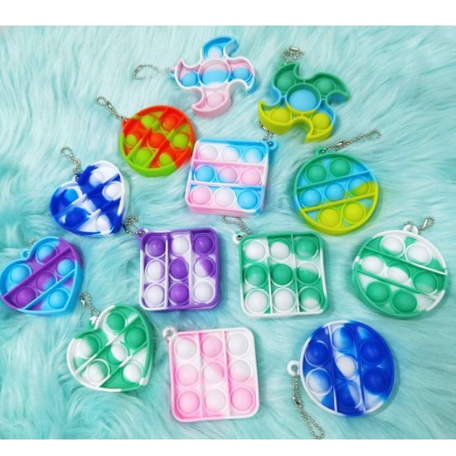 Pop It Keychain Spin Keychain Hobby Collection Souvenirs Keychains Pop It Fidget Toy Keychain