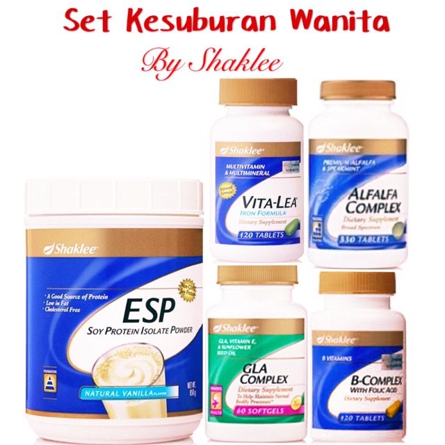Shaklee Set Kesuburan Wanita (ESP, Vita Lea, Alfalfa 330biji, GLA & B ...